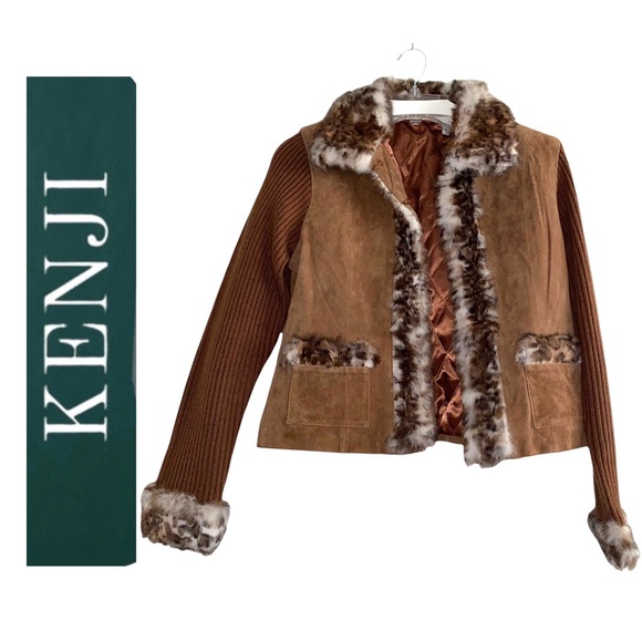 Kensie | Jackets & Coats | Beautiful Leather Jacket With Fur Trim ...